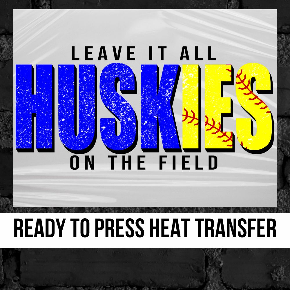Huskies Softball Leave it on the Field DTF Transfer – Rustic Grace Heat Transfer Company