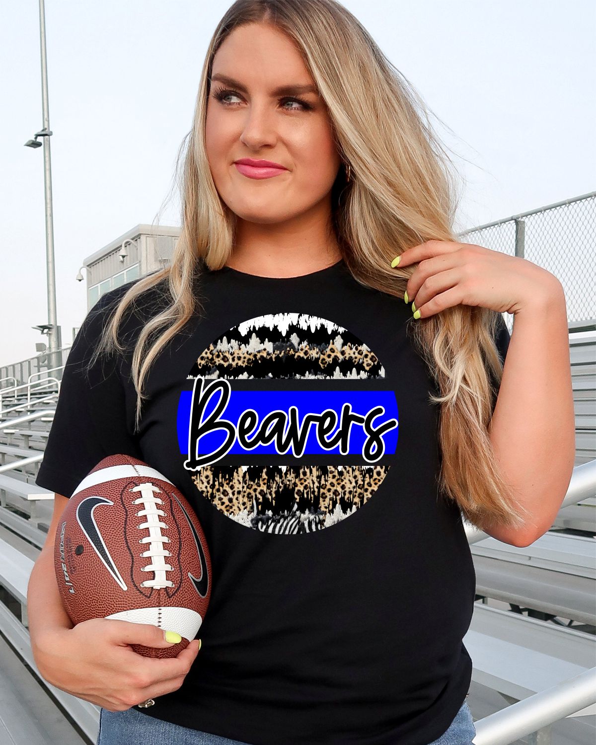 Beavers Leopard Grunge Circle DTF Transfer