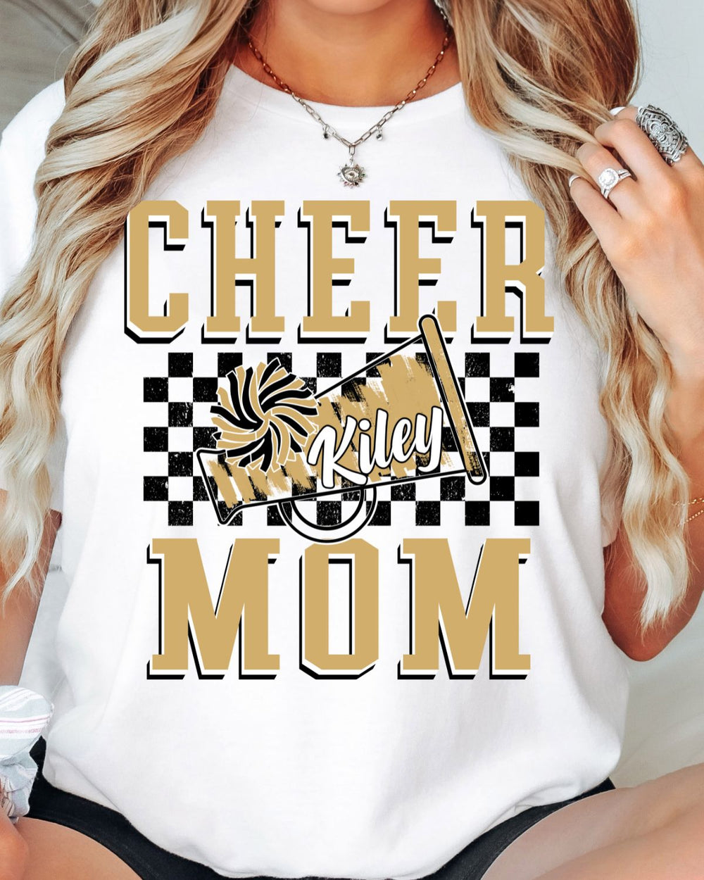 Cheer Mom Checkered Custom DTF Transfer