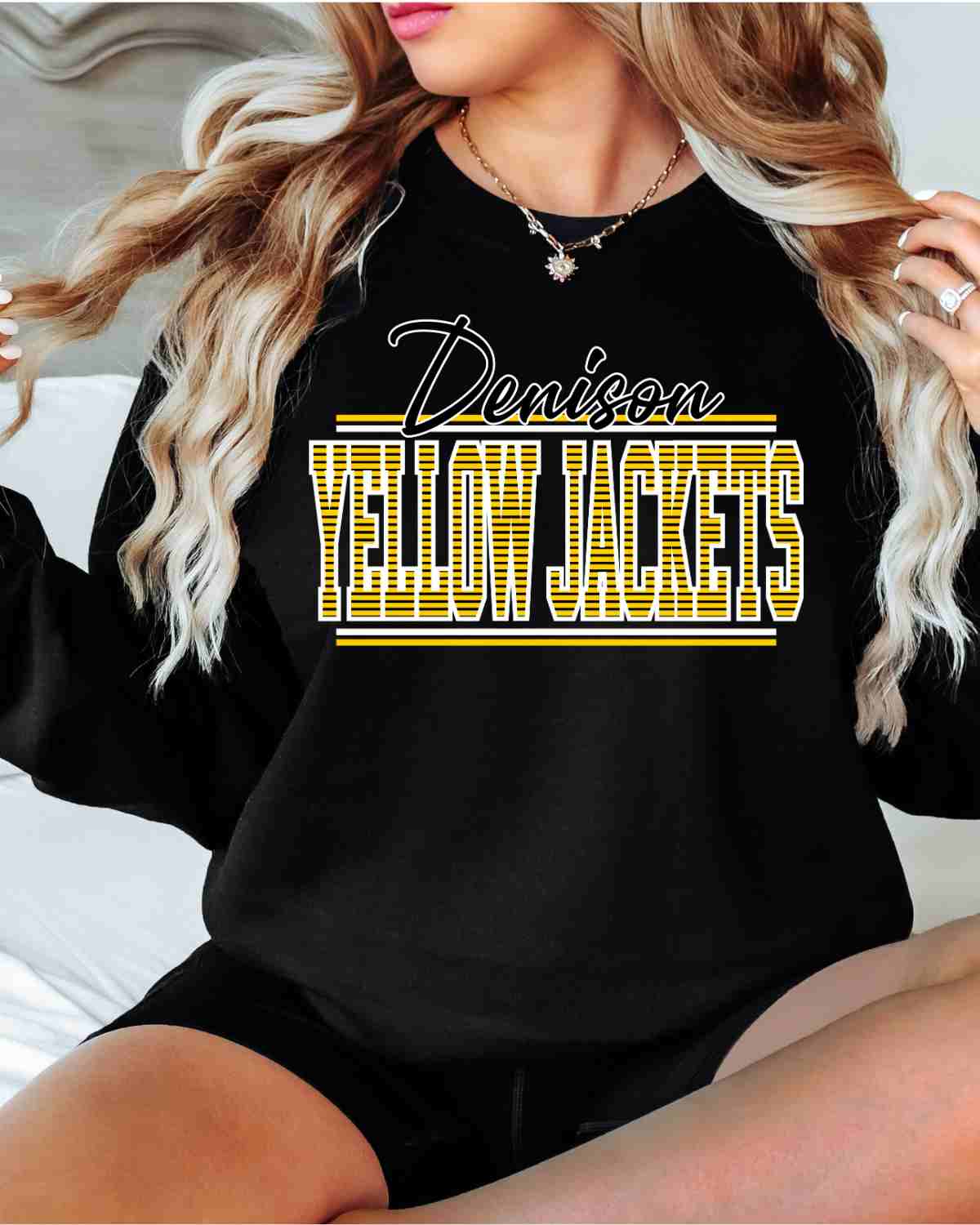 Denison Yellow Jackets Stripes DTF Transfer