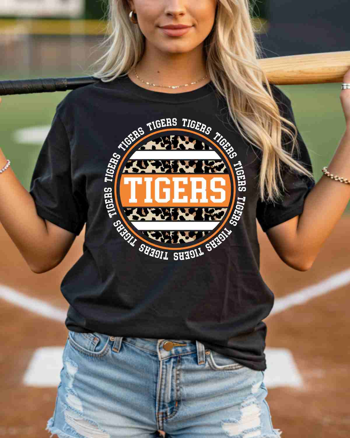 Tigers Leopard Circle DTF Transfer