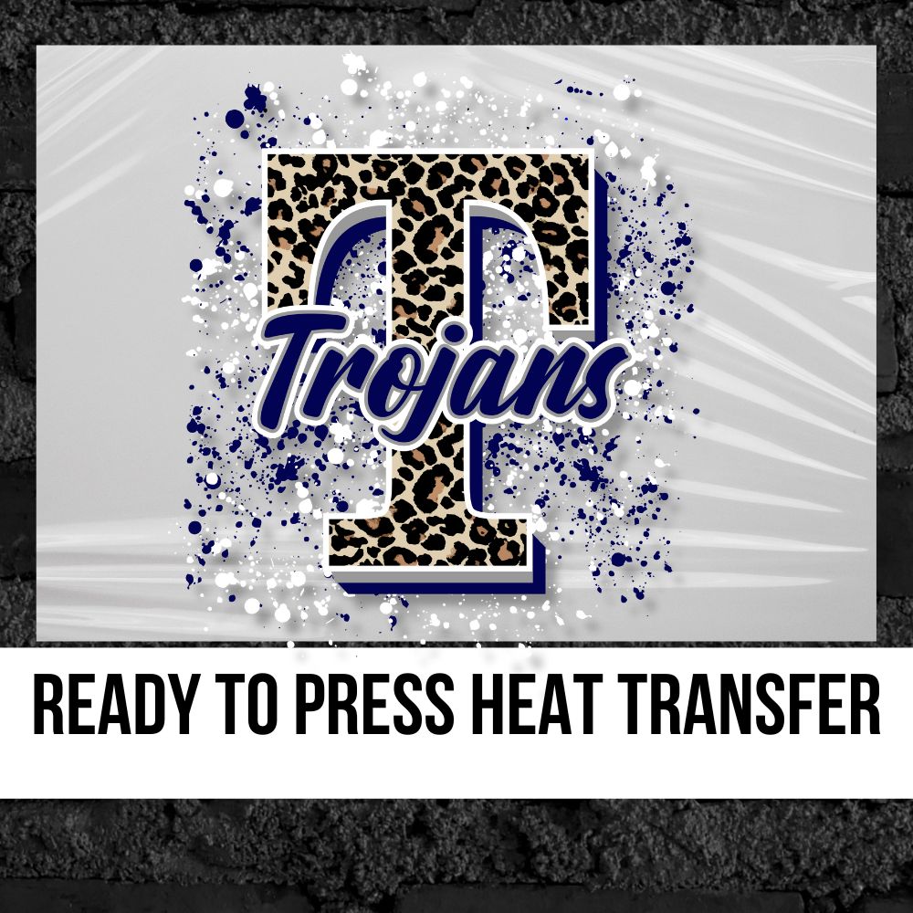 Trojans Letter Splatter DTF Transfer – Rustic Grace Heat Transfer Company