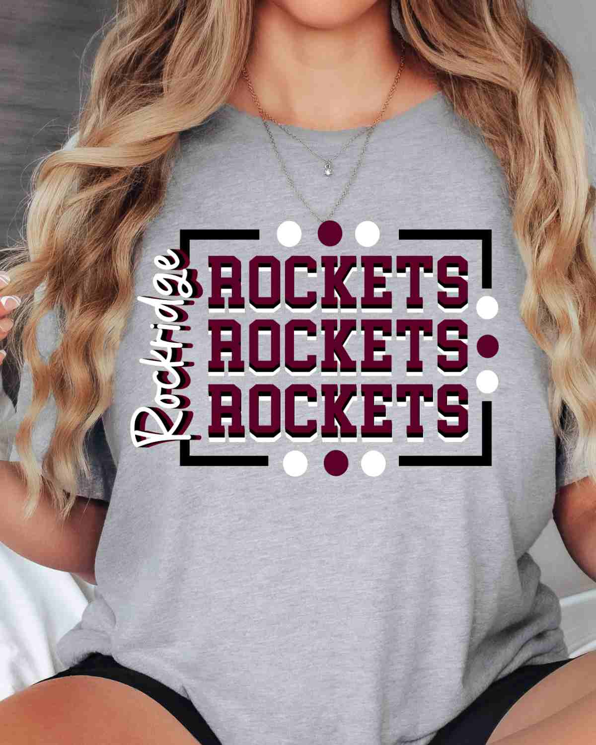 Rockets Rockridge Rectangle with Dots DTF Transfer