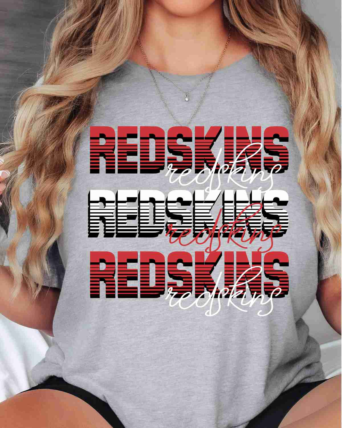 Redskins Sliced Lettering DTF Transfer