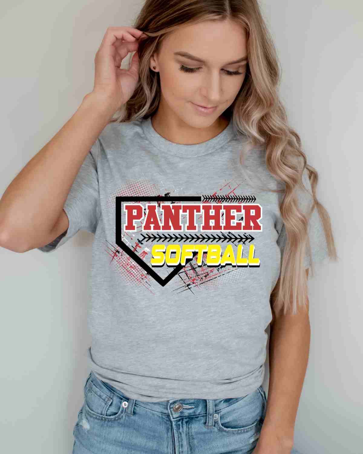 Panthers Softball Home Plate Grunge DTF Transfer