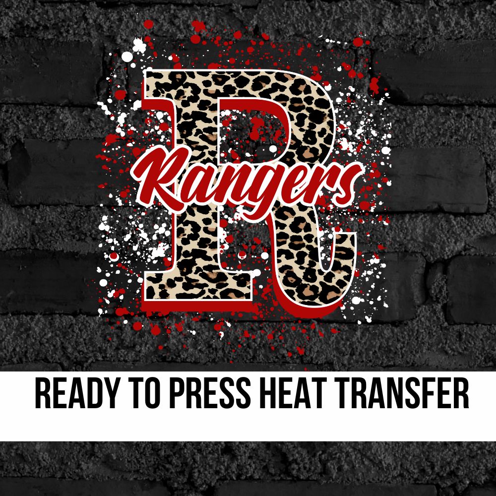 Rangers letter Splatter DTF Transfer – Rustic Grace Heat Transfer Company