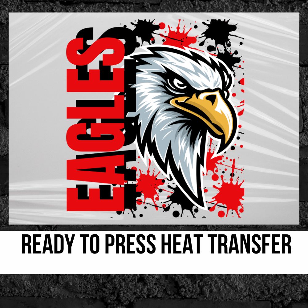 Eagles Split Mascot Splatter DTF Transfer – Rustic Grace Heat Transfer ...