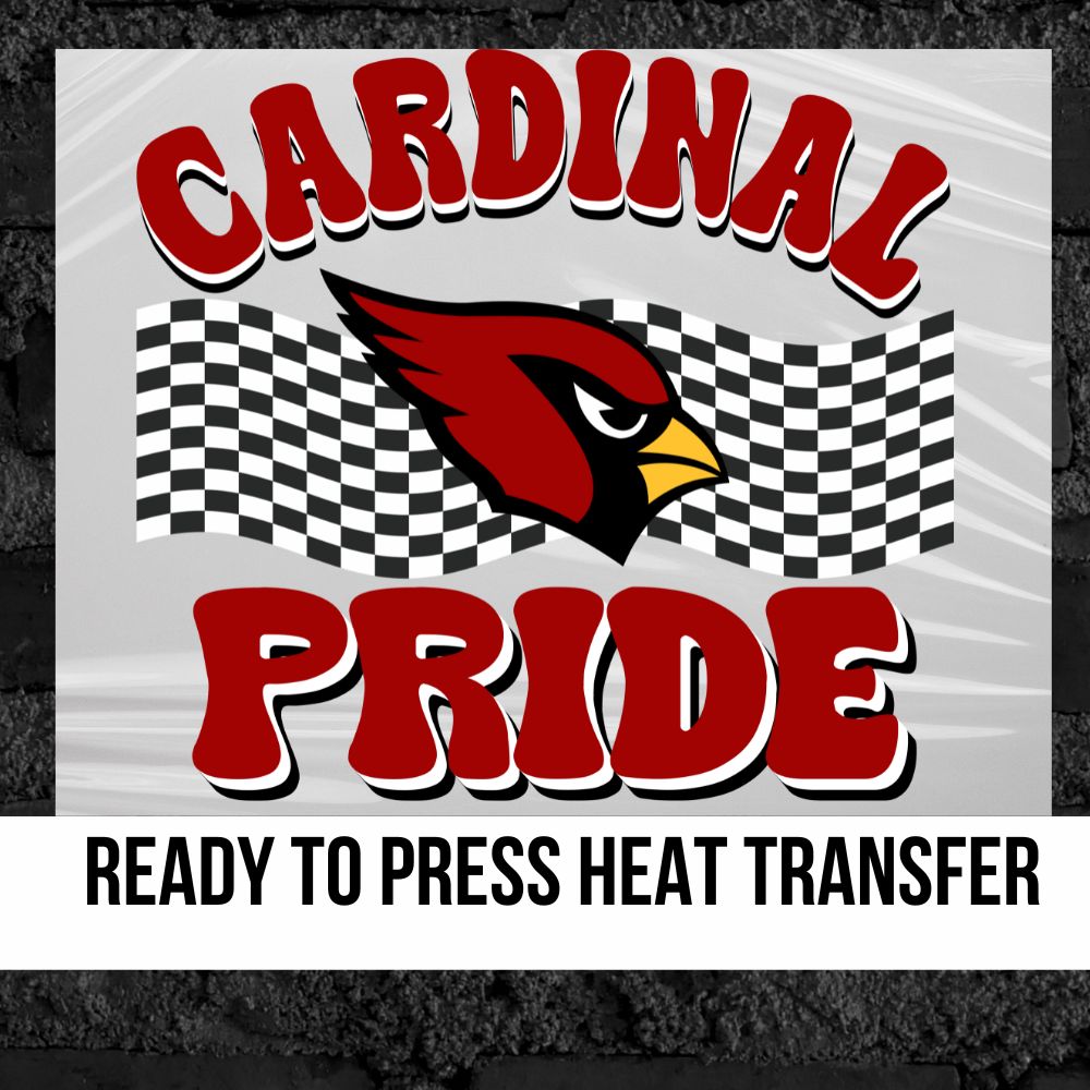 Cardinal Pride Checkered Banner DTF Transfer – Rustic Grace Heat ...
