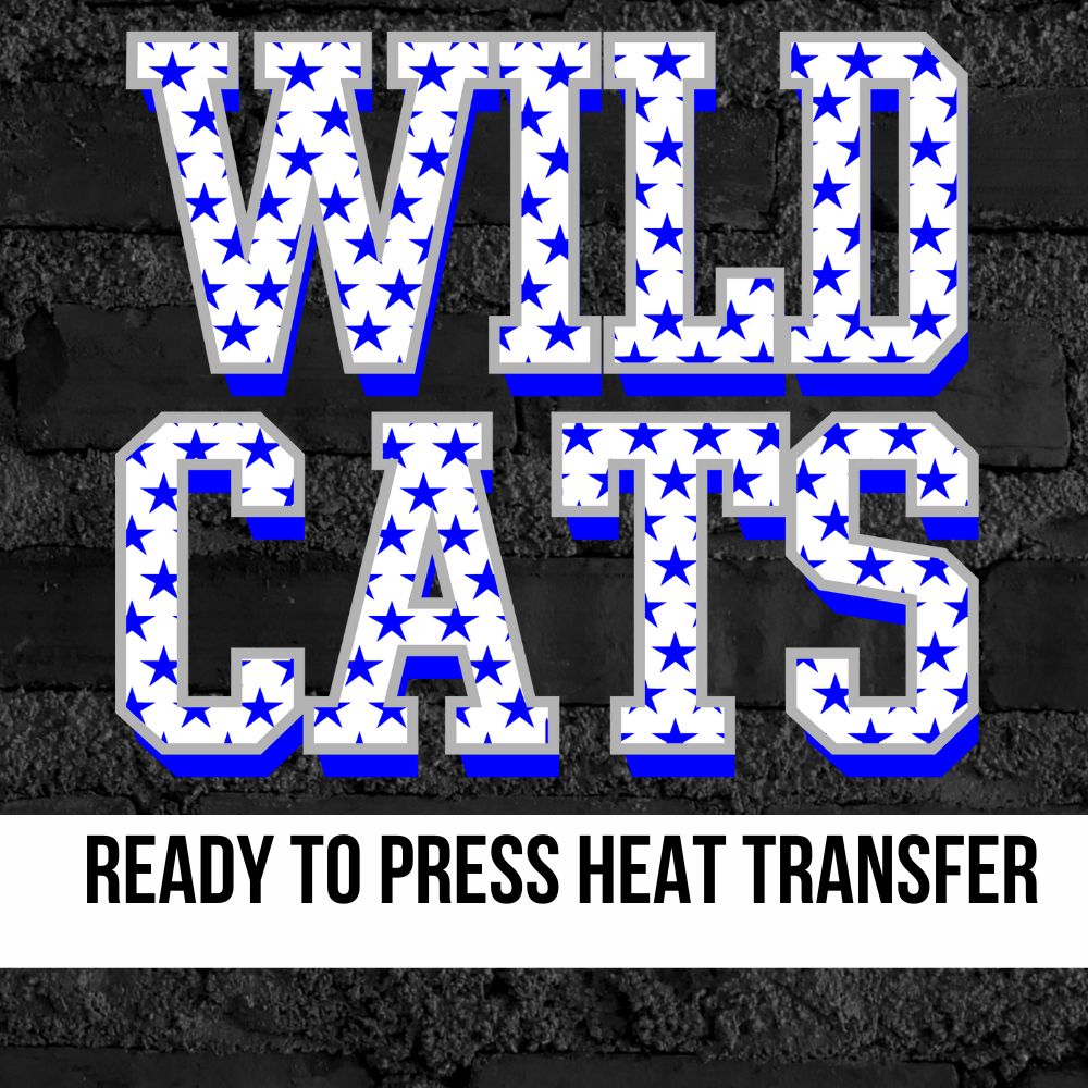 Wildcats Star Pattern DTF Transfer – Rustic Grace Heat Transfer Company