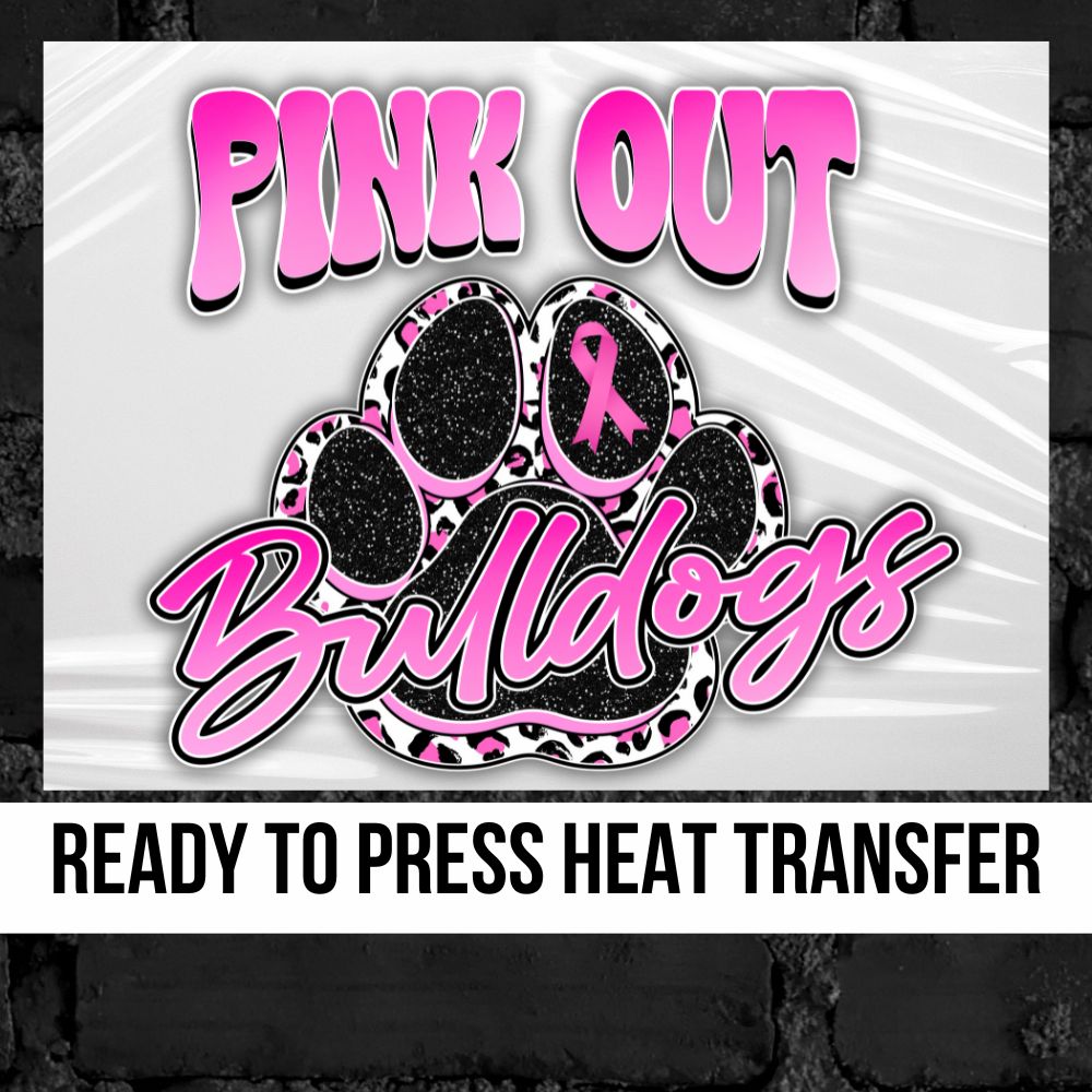 Pink Out Bulldogs Paw Print DTF Transfer – Rustic Grace Heat Transfer ...