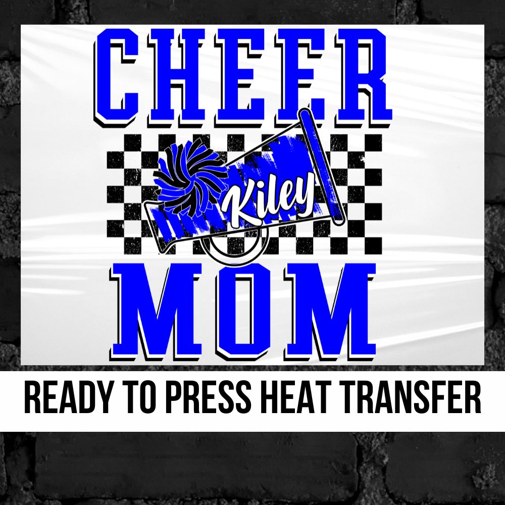 Cheer Mom Checkered Custom DTF Transfer – Rustic Grace Heat Transfer ...