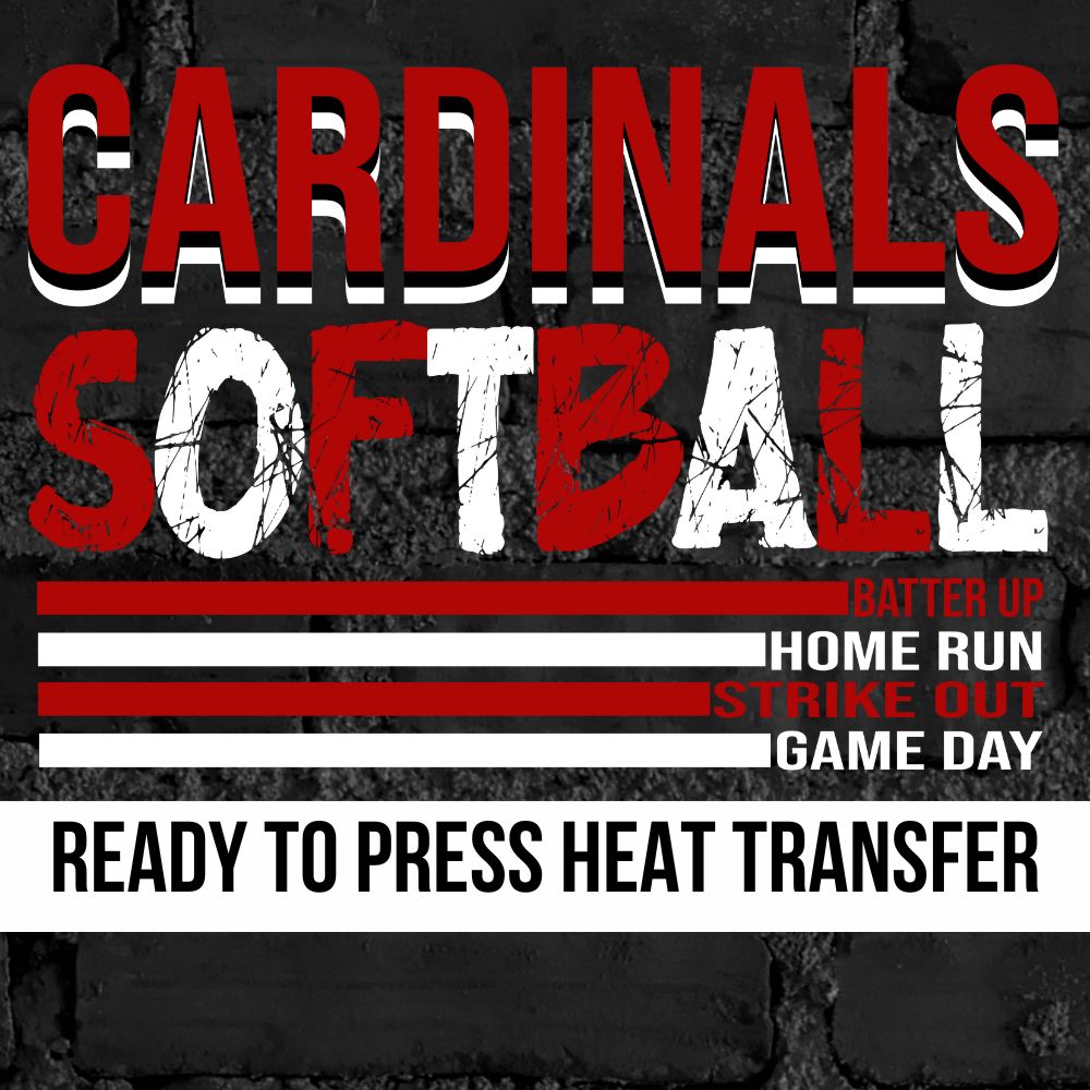 Cardinals Softball with Lines DTF Transfer – Rustic Grace Heat Transfer ...