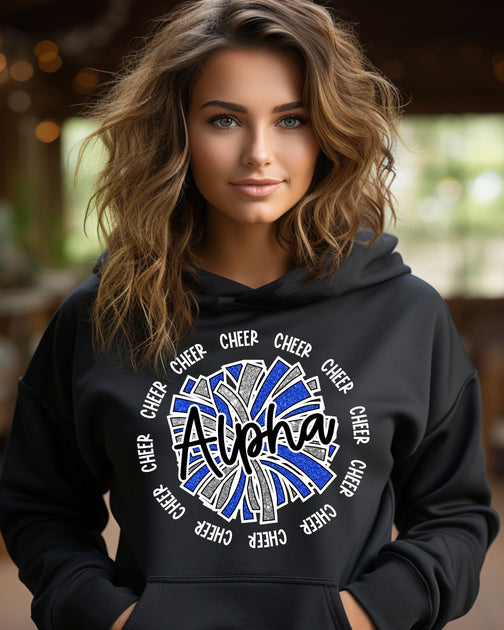 Alpha Cheer Pom Circle DTF Transfer – Rustic Grace Heat Transfer Company