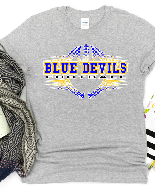 Blue Devils Football Halftone DTF Transfer – Rustic Grace Heat Transfer ...