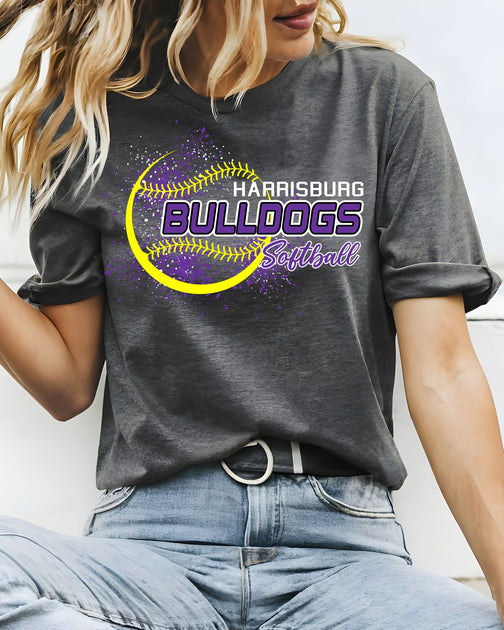Harrisburg Bulldogs Softball Splatter DTF Transfer – Rustic Grace Heat ...
