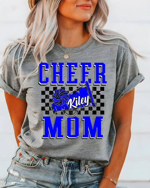 Cheer Mom Checkered Custom DTF Transfer – Rustic Grace Heat Transfer ...