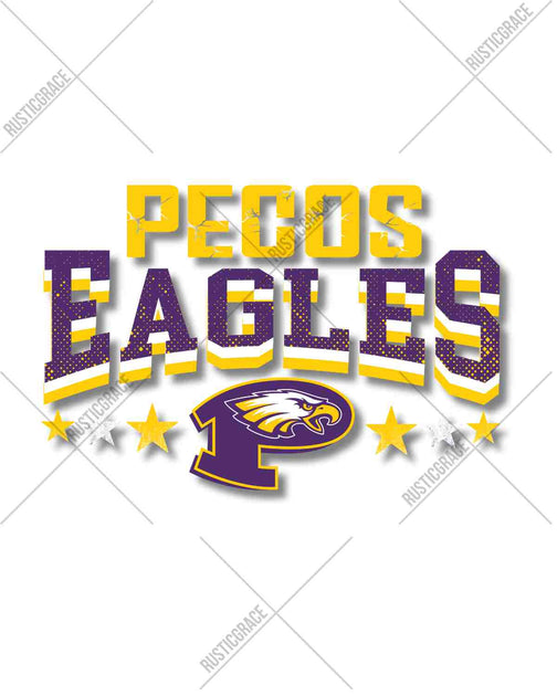 Pecos Eagles Mascot with Stars DTF Transfer – Rustic Grace Heat ...