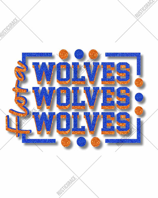 Flora Wolves Rectangle with Dots DTF Transfer – Rustic Grace Heat ...