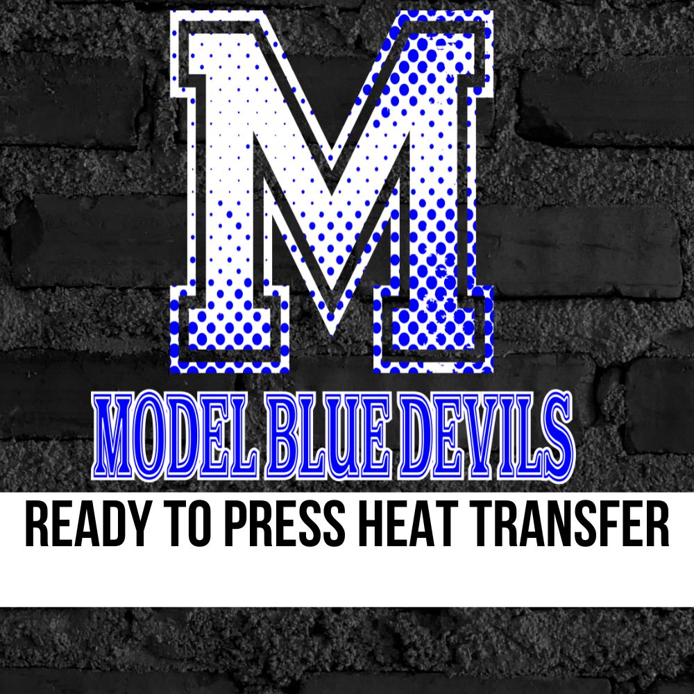Model Blue Devils Halftone Letter DTF Transfer – Rustic Grace Heat ...