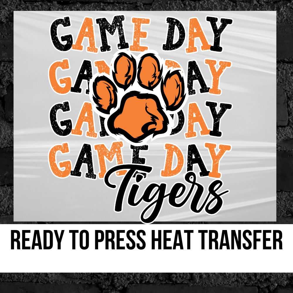 Game Day Tigers Paw Print DTF Transfer – Rustic Grace Heat Transfer Company