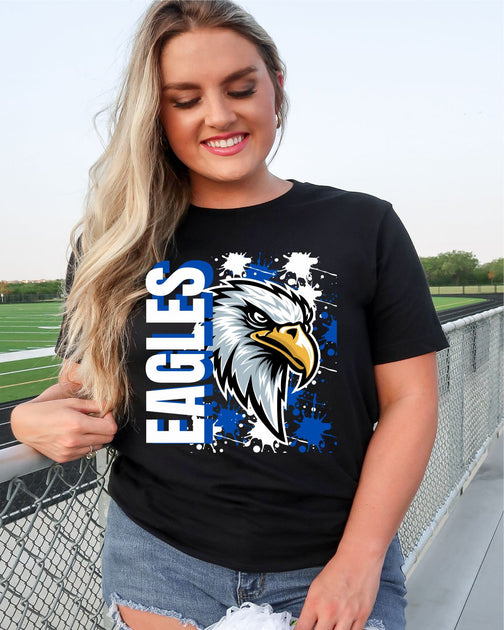 Eagles Split Mascot Splatter DTF Transfer – Rustic Grace Heat Transfer ...