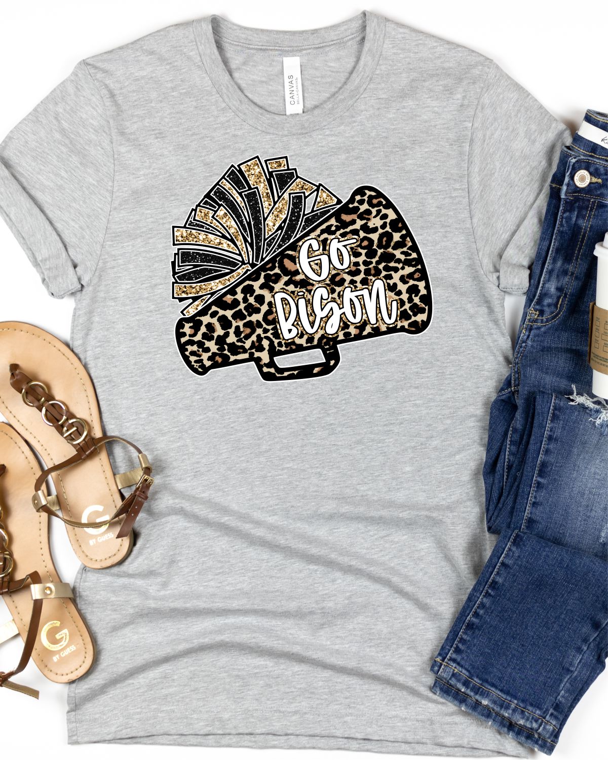 Go Bison Leopard Print Megaphone Cheer DTF Transfer – Rustic Grace Heat ...