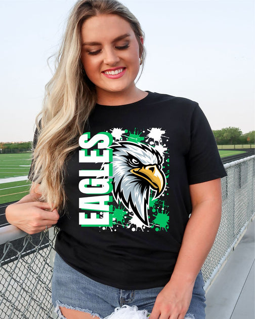 Eagles Split Mascot Splatter DTF Transfer – Rustic Grace Heat Transfer ...