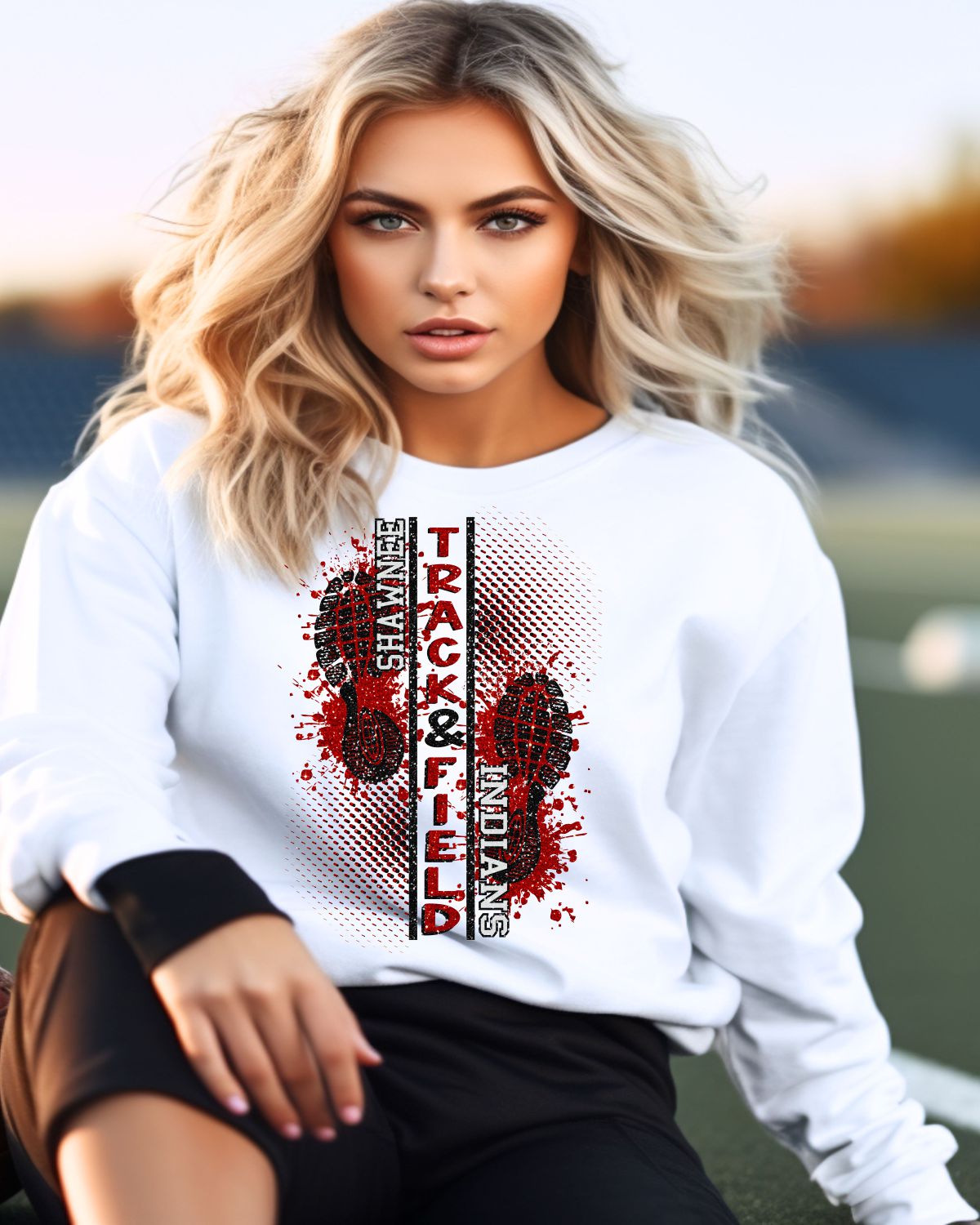 Shawnee Indians Track & Field Splatter DTF Transfer