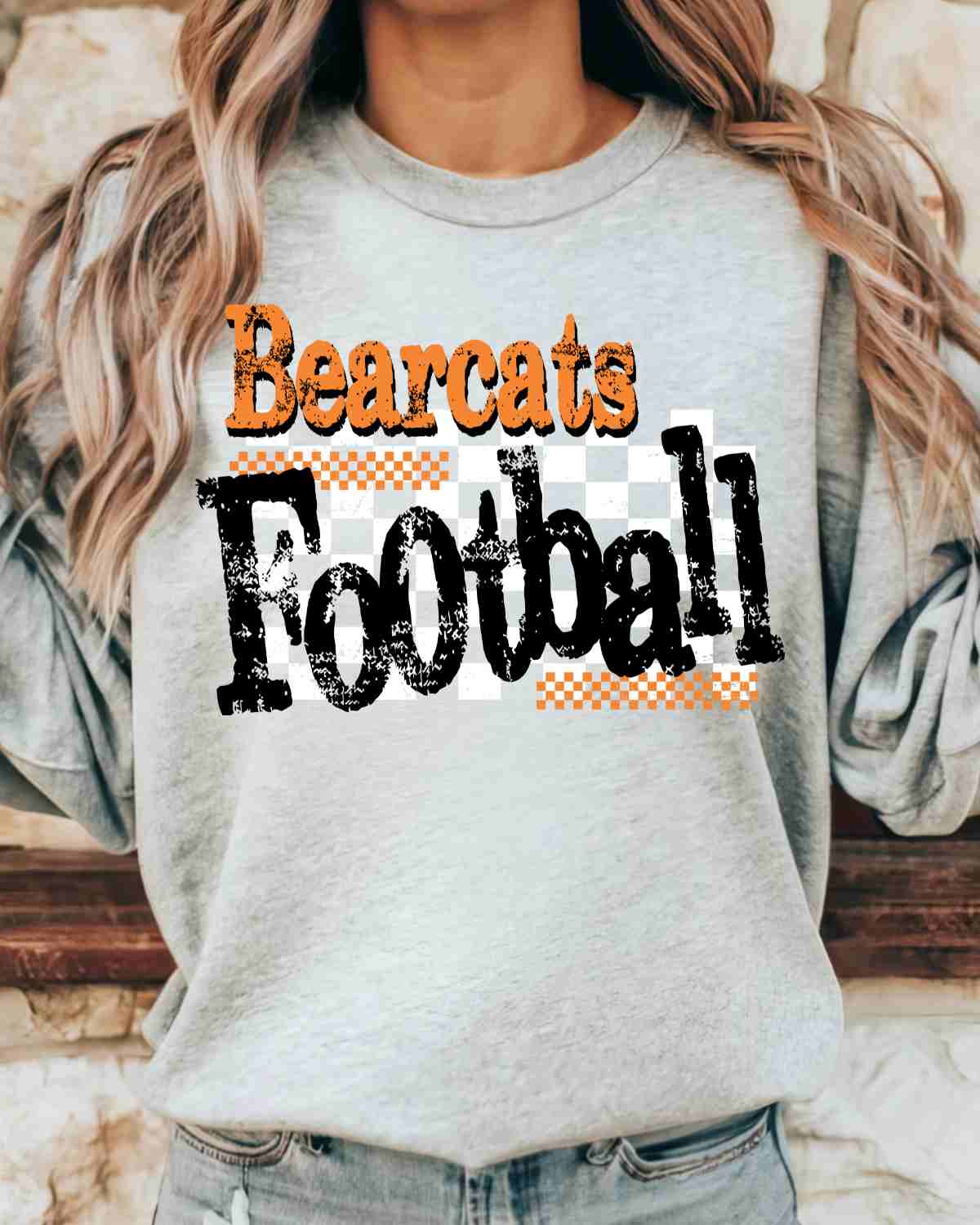 Bearcats Football Checkered Grunge DTF Transfer