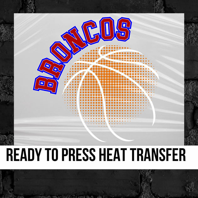 Broncos Basketball Halftone Ball DTF Transfer – Rustic Grace Heat ...