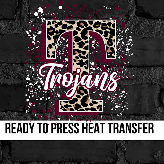 Trojans Letter Splatter DTF Transfer – Rustic Grace Heat Transfer Company