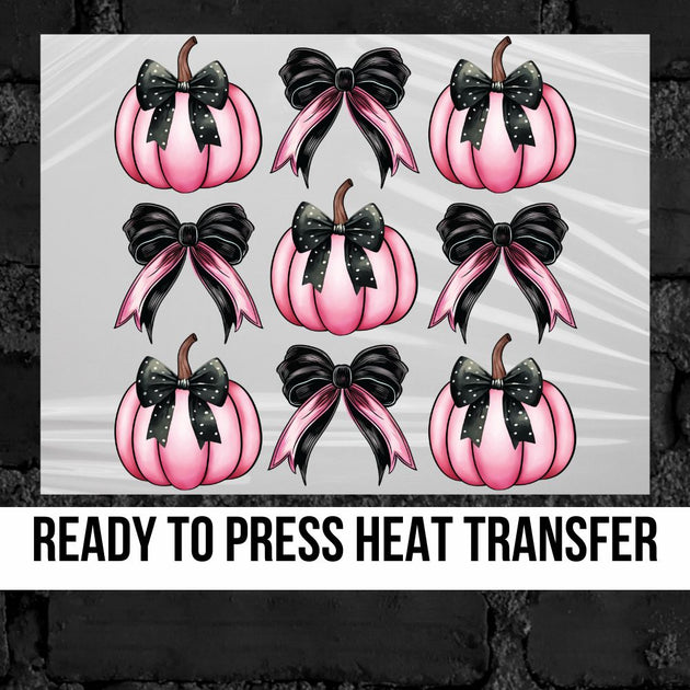 Coquette Pumpkins & Bows DTF Transfer – Rustic Grace Heat Transfer Company