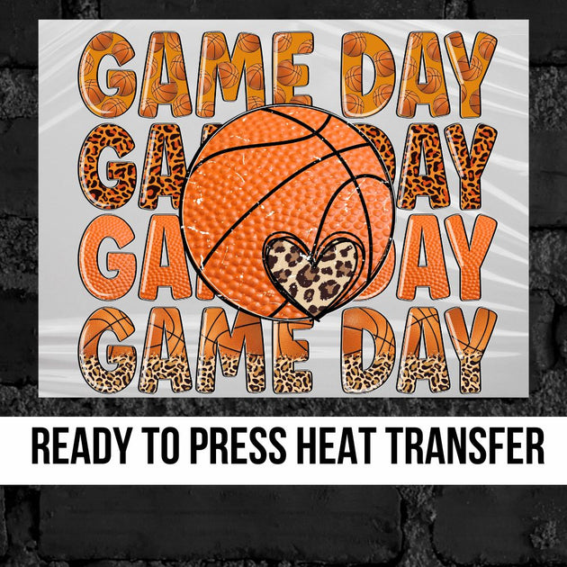 Game Day Basketball Repeating DTF Transfer – Rustic Grace Heat Transfer ...