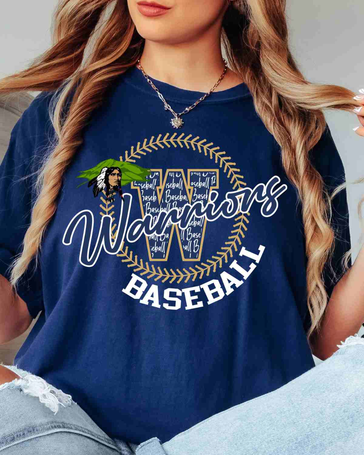 Ruidoso Warriors Baseball Lace Circle DTF Transfer