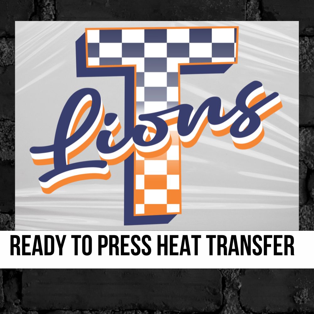 Teague Lions Checkered Letter DTF Transfer – Rustic Grace Heat Transfer ...