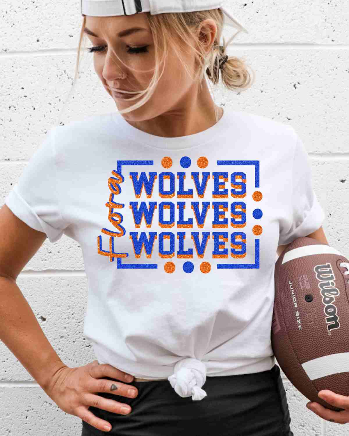 Flora Wolves Rectangle with Dots DTF Transfer