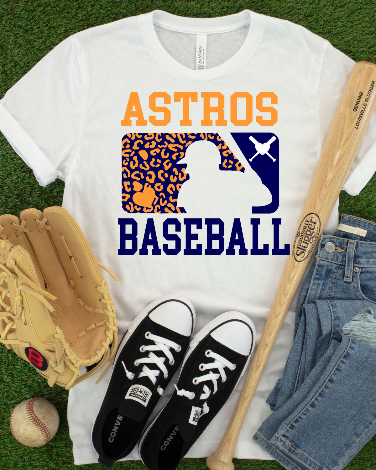 Astros Leopard Baseball Man DTF Transfer