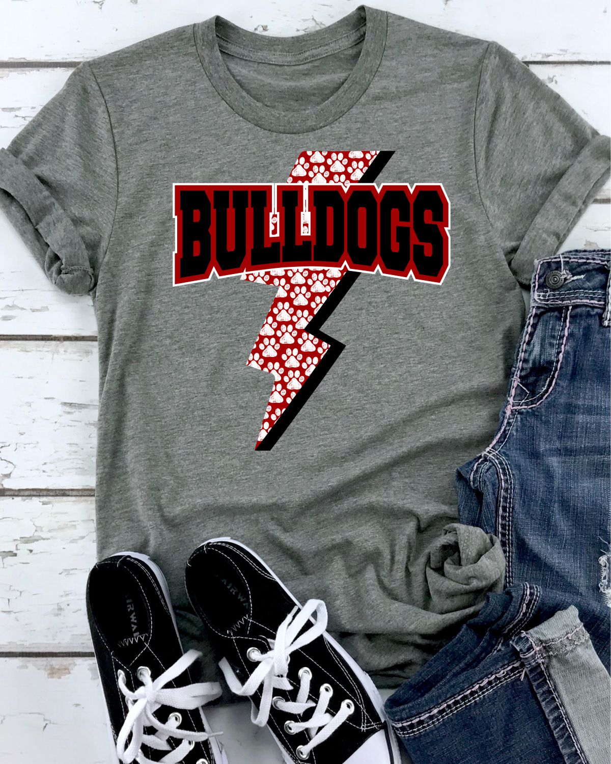 Bulldogs Lightning Bolt DTF Transfer – Rustic Grace Heat Transfer Company