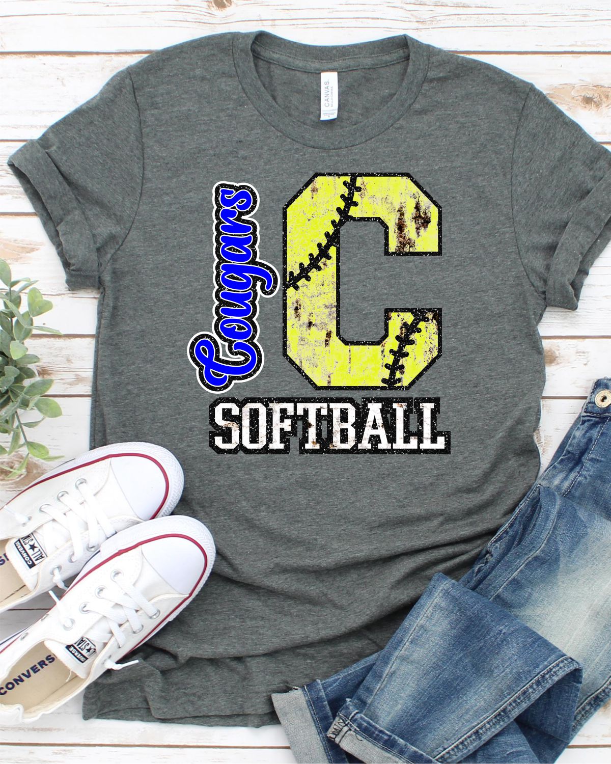 Cougars Softball Rusted Letter DTF Transfer – Rustic Grace Heat ...