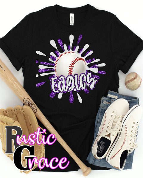 Eagles Baseball Splatter DTF Transfer – Rustic Grace Heat Transfer Company