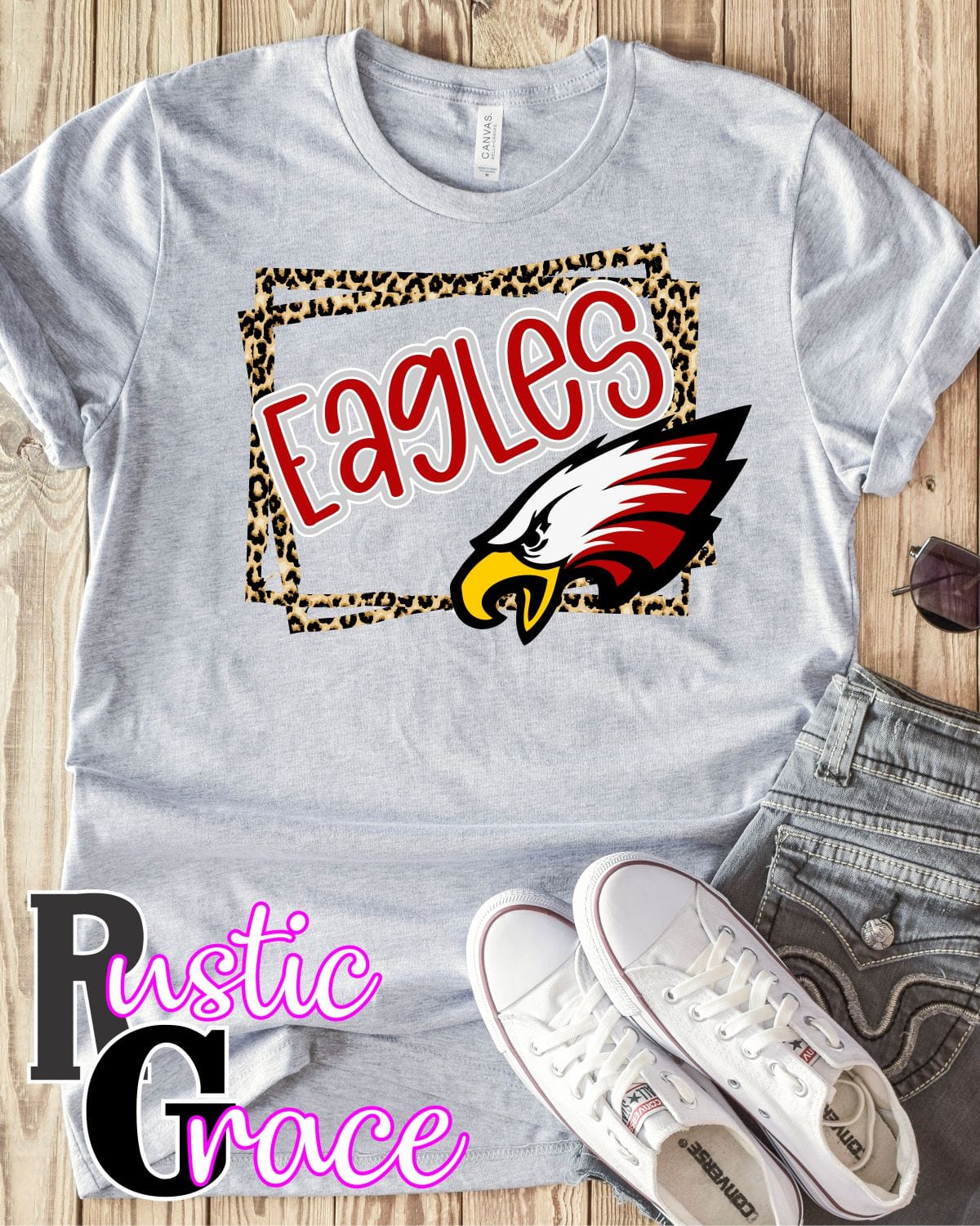 Eagles Leopard Border DTF Transfer – Rustic Grace Heat Transfer Company