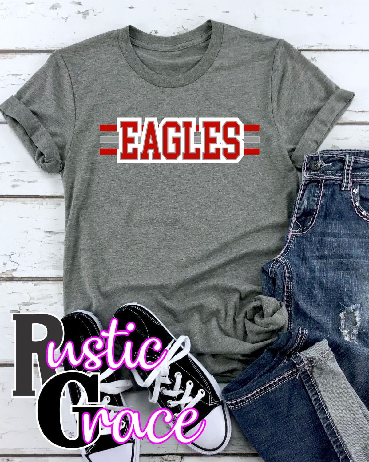 Eagles Word with Lines Transfer – Rustic Grace Heat Transfer Company