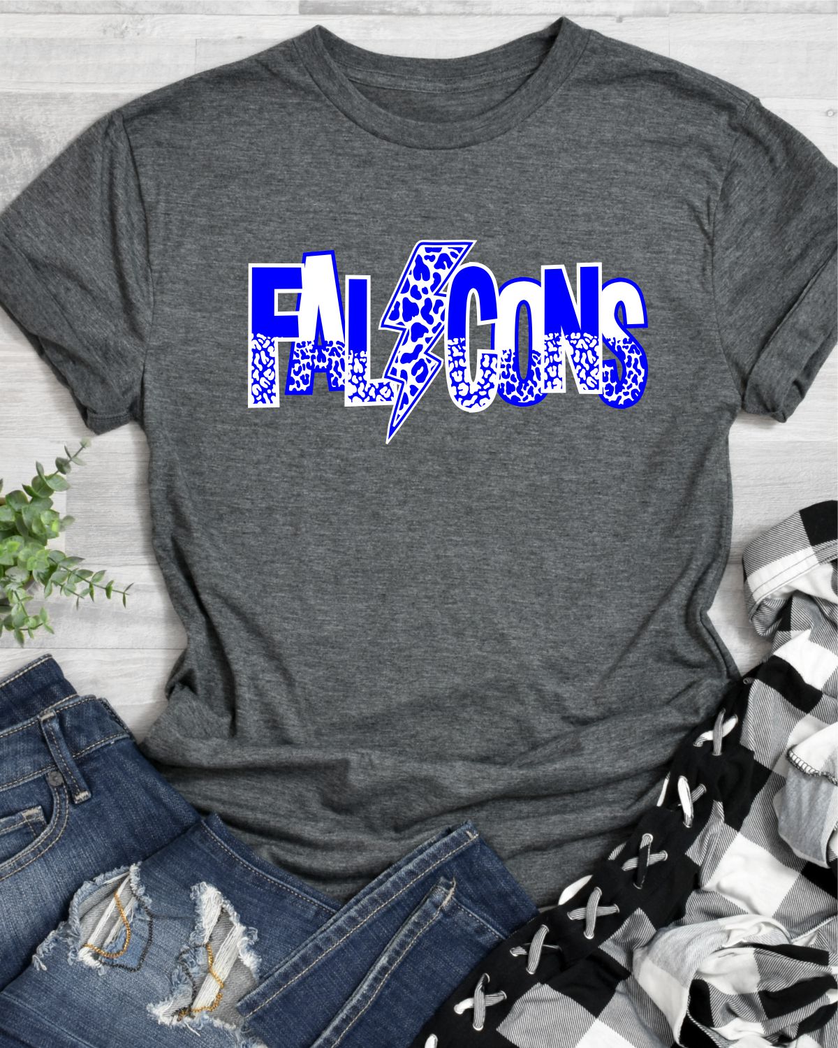 Falcons Word with Bolt DTF Transfer