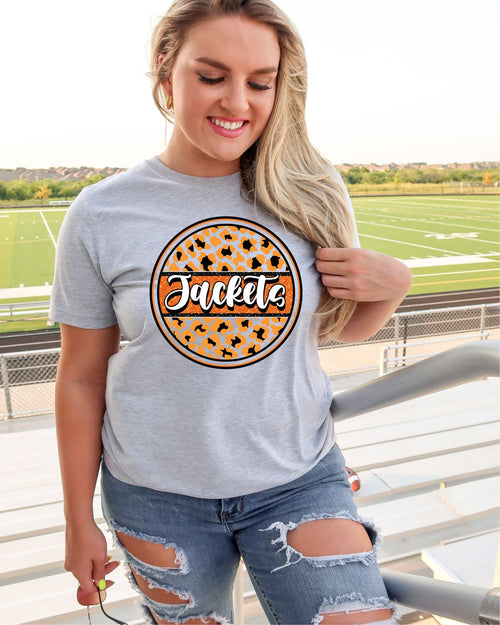 Jackets Leopard Print Circle DTF Transfer