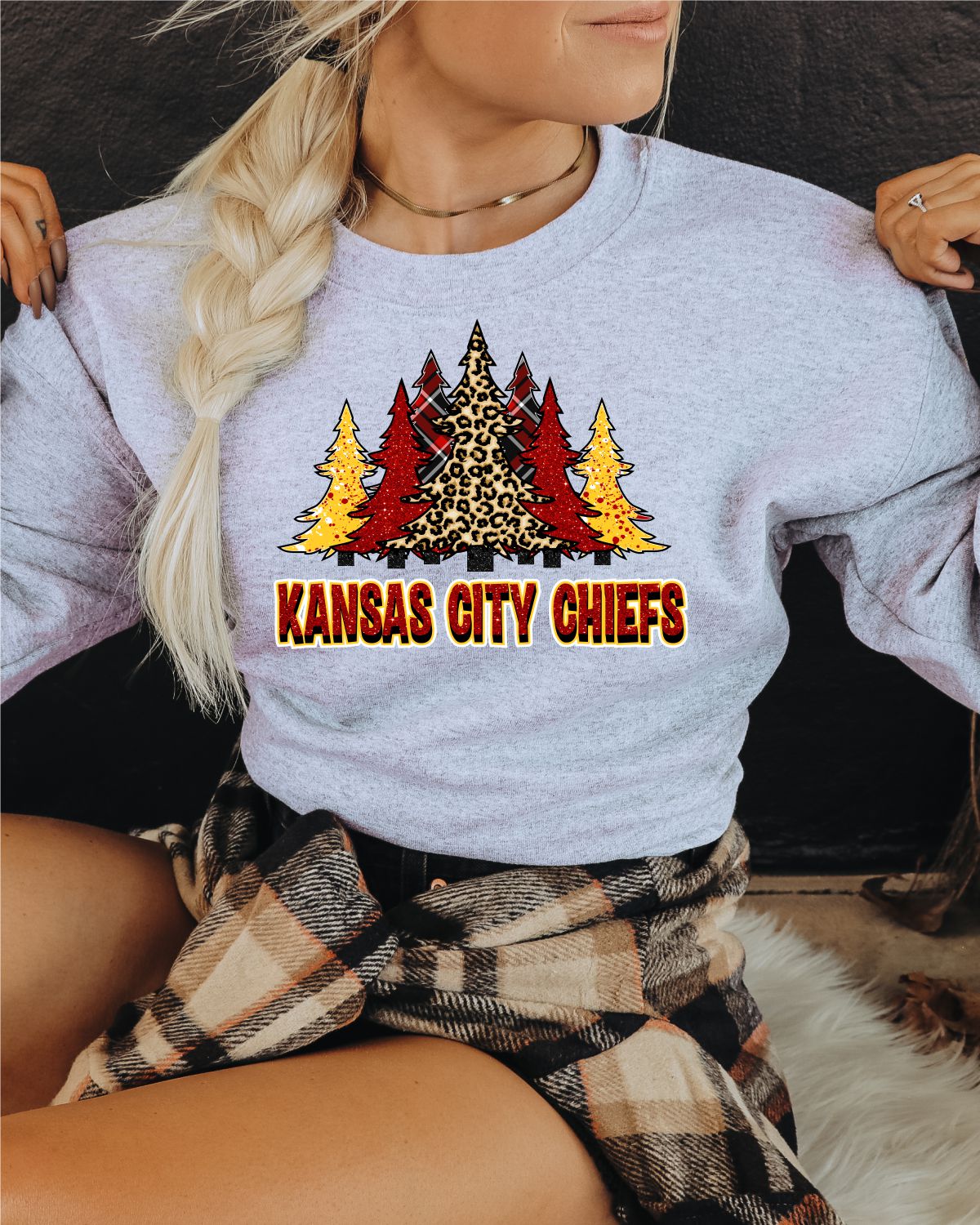 KC Chiefs Christmas Trees DTF Transfer