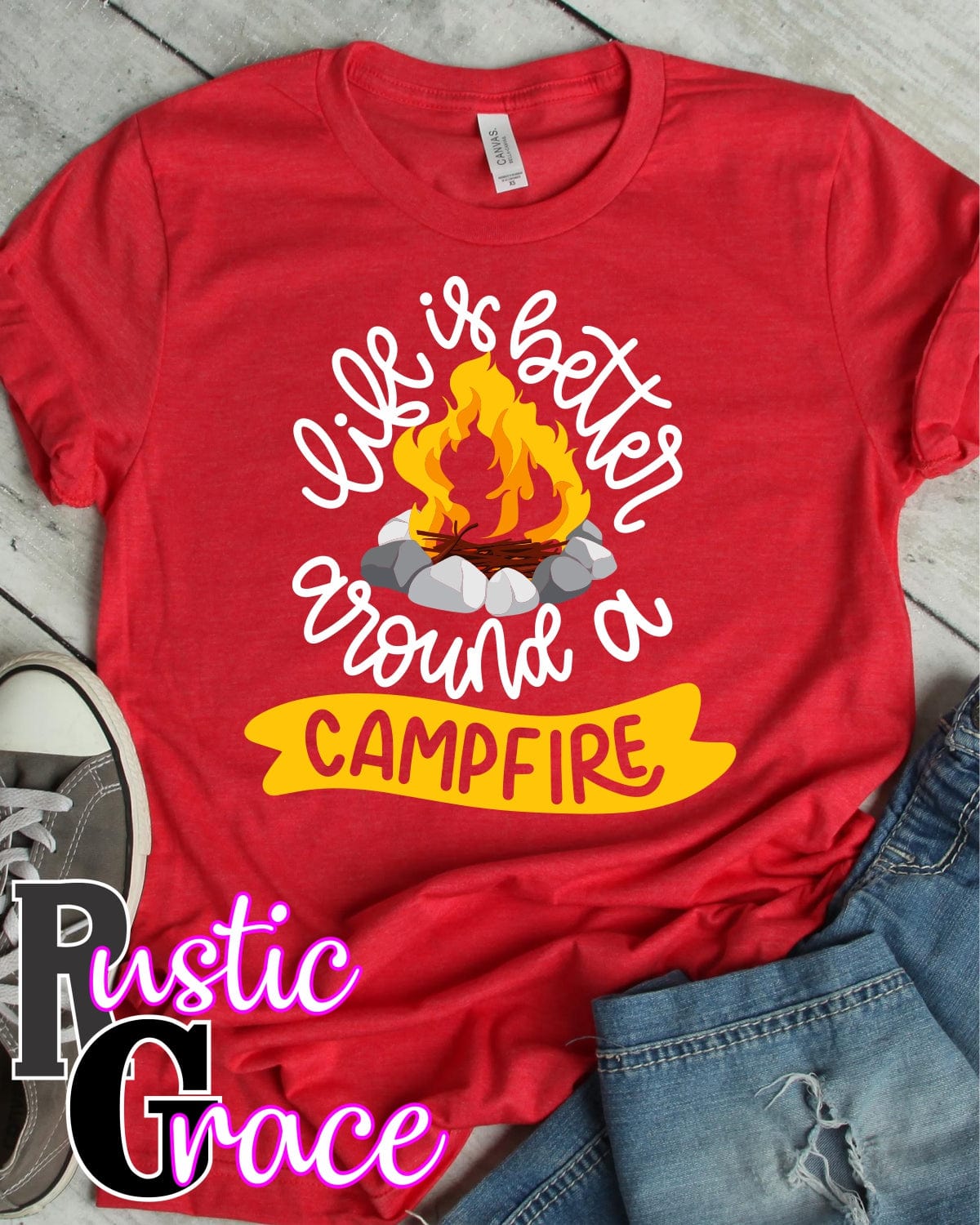 Life is better around the Campfire Transfer – Rustic Grace Heat ...