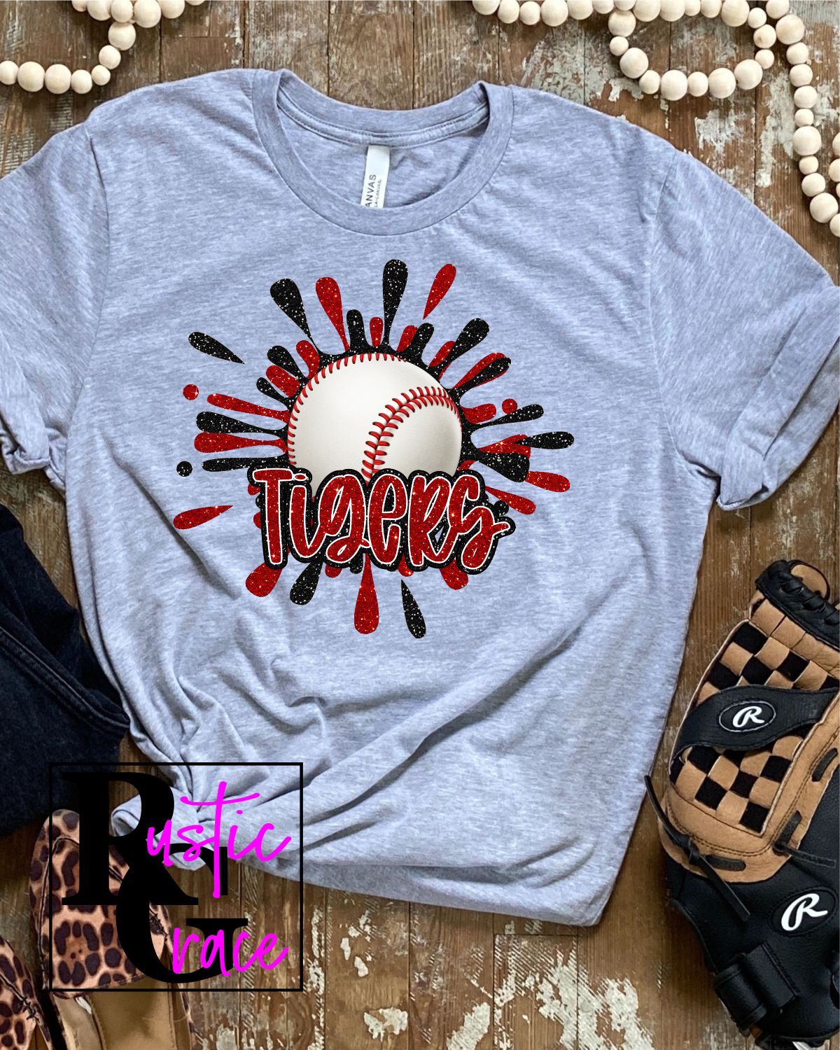 Tigers Splatter Baseball DTF Transfer – Rustic Grace Heat Transfer Company