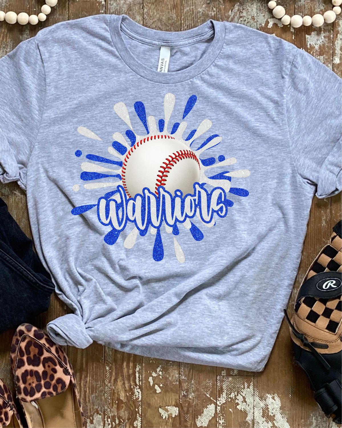 Warriors Baseball Splatter DTF Transfer
