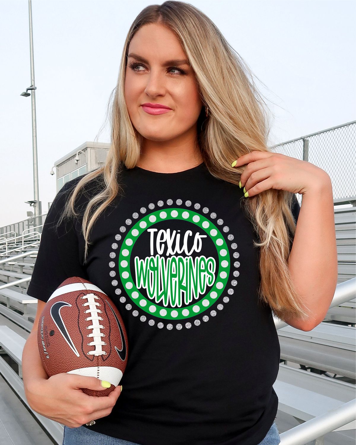 Texico Wolverines Spirit Circle Dot Transfer