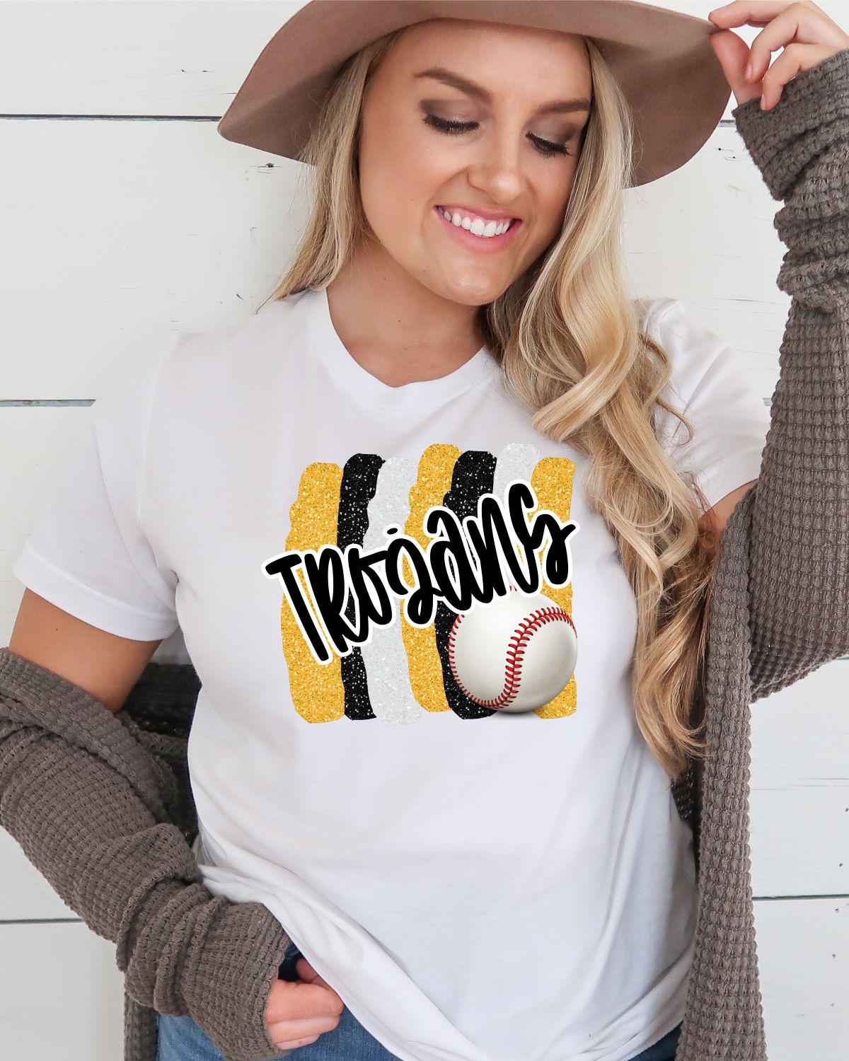 Trojans Baseball Swash DTF Transfer